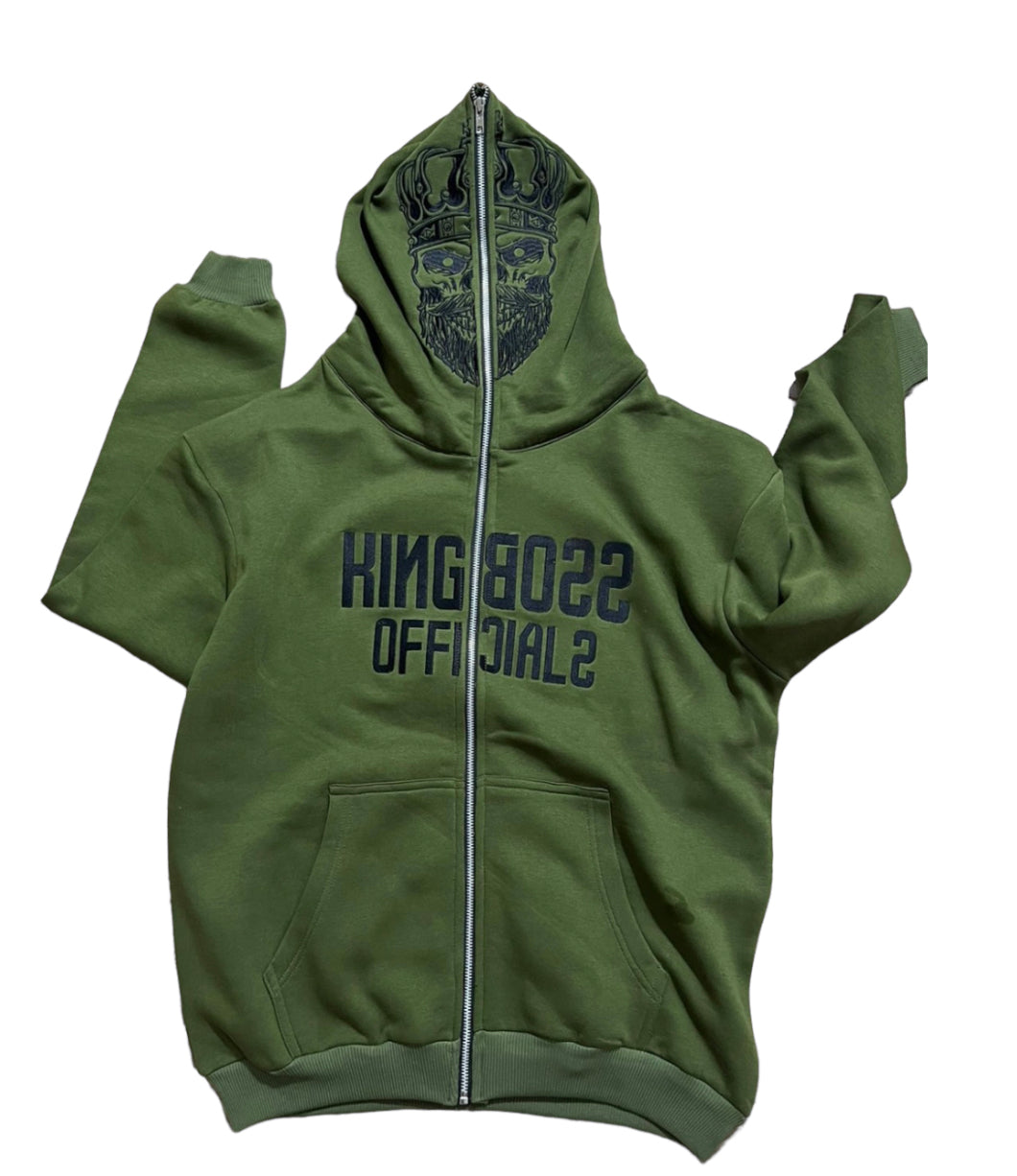 Olive Green KBO Full Zip – KingBossOfficials