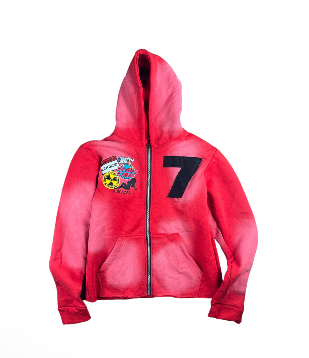 Red “7” Strip Hoodie – KingBossOfficials