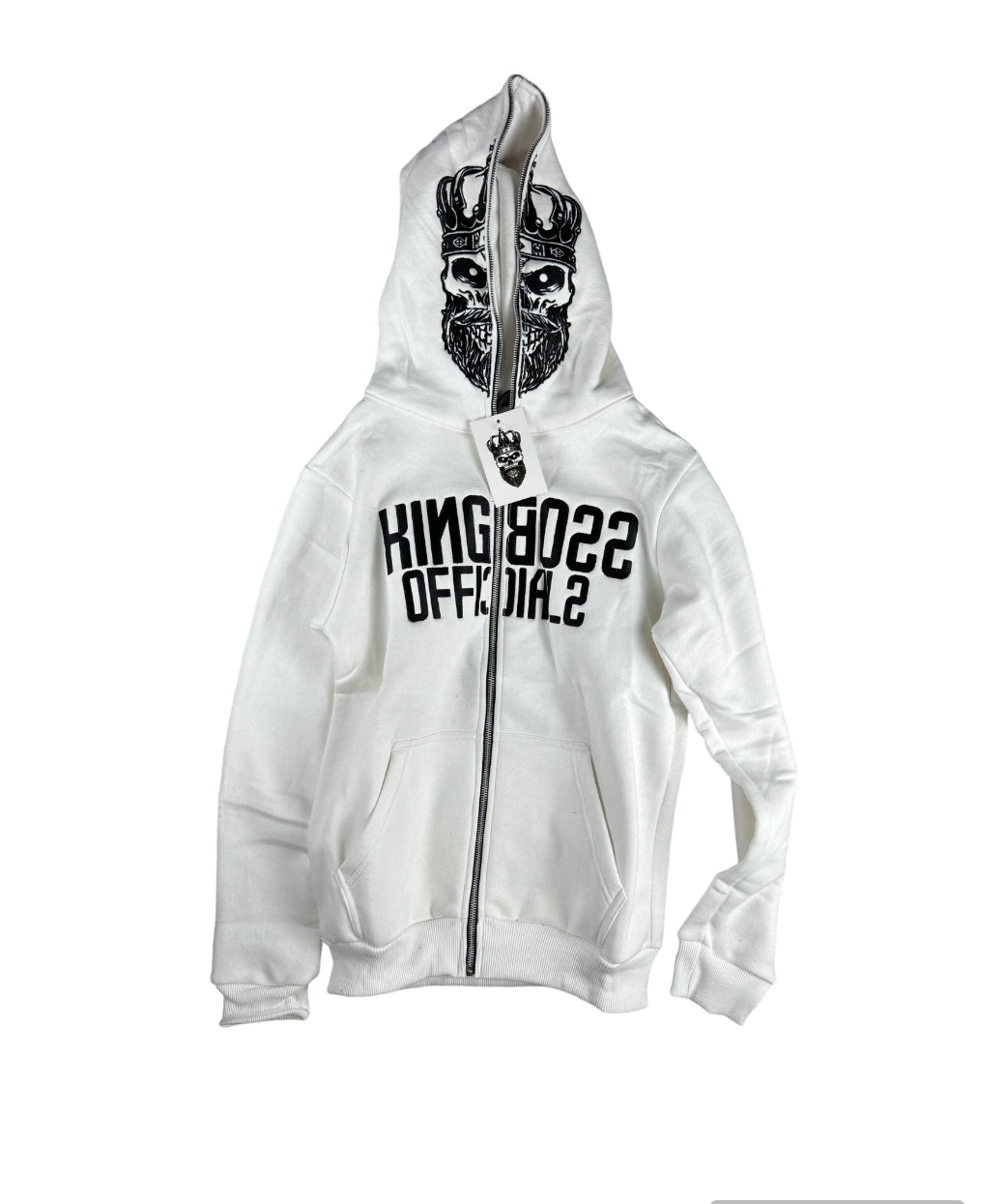 White KBO Full Zip – KingBossOfficials